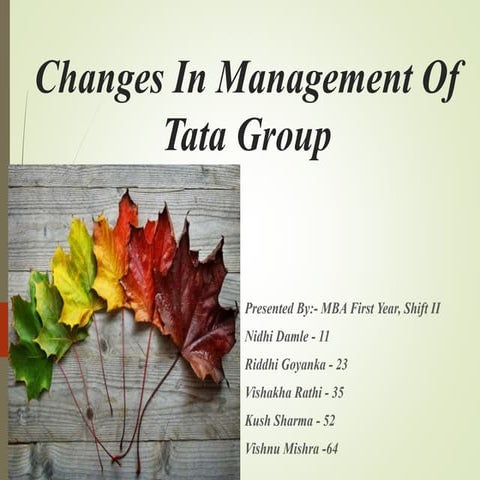Changes in management of Tata Group | PPTX