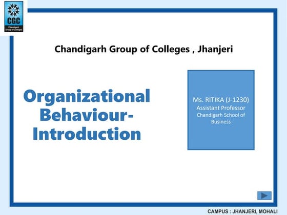 1. introduction to organizational behavior | PPT