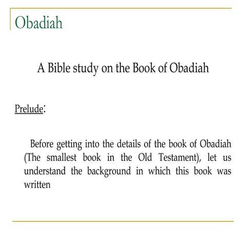 Obadiah | PPT