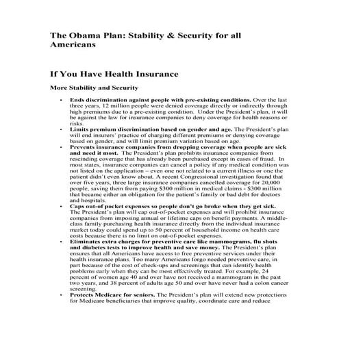 Key features of the affordable care act | PDF