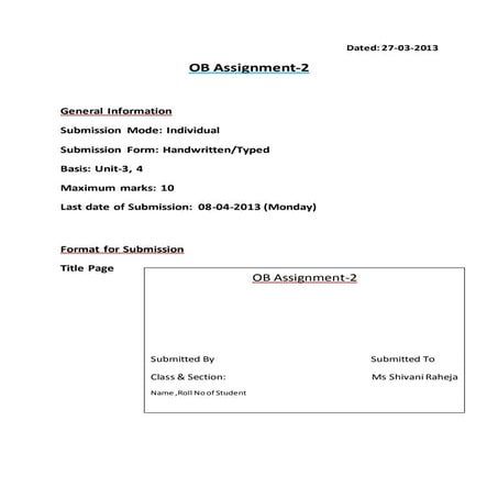 Ob assignment | PDF