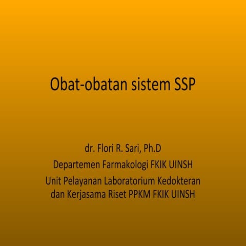 Obat obatan sistem ssp | PPT