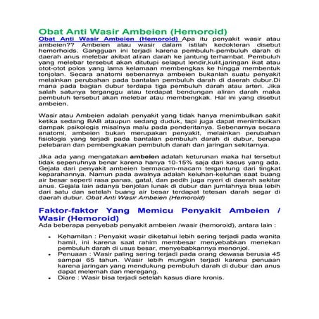 Efek samping pasca operasi hemoroid | PDF
