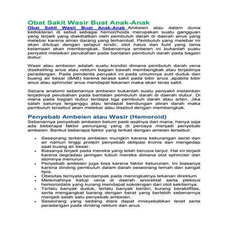 Obat wasir stadium 4 yang sudah parah | PDF