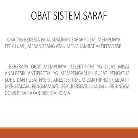 Materi Obat sistem saraf pusat pada manusia | PPT