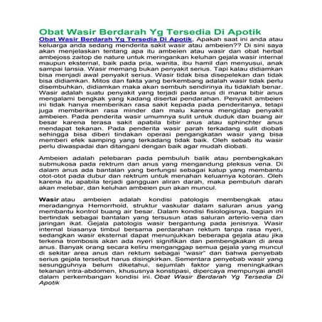 Cara untuk menghentikan pendarahan wasir | PDF