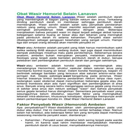 Obat wasir hemorid selain lanaven | PDF