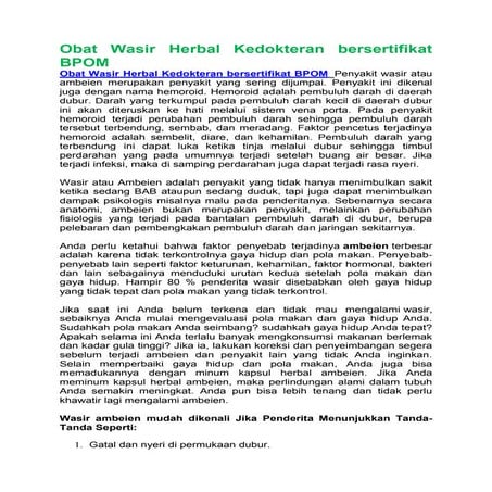 Fase stadium penyakit wasir (hemoroid) | PDF