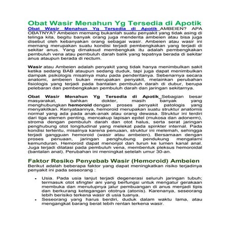Obat wasir stadium 4 yang sudah parah | PDF