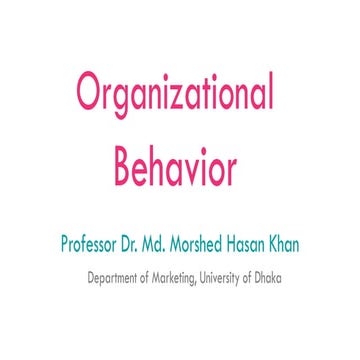 Organizational behaviour Chapter 2 slide | PDF