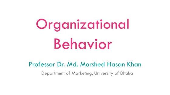 Different models of organisations behaviour | PPTX