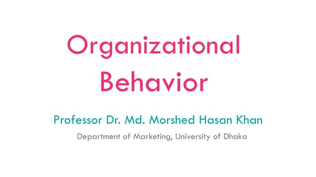 Models of Organisational Behaviour | PDF