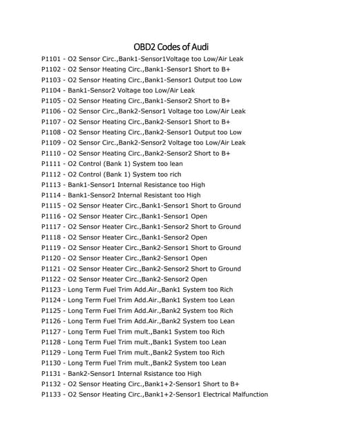 Honda/ Acura OBD1 Code List (PDF) | PDF