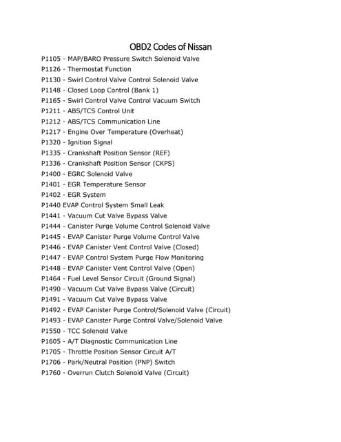 Dodge/Chrysler/Jeep OBD2 Codes | PDF | Auto Technology | Automotive