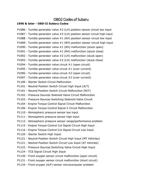 GM OBD1 Code List (PDF) | PDF