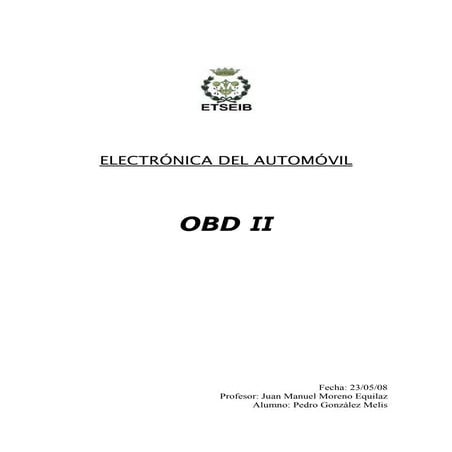OBD-II On Board Diagnostics - Electrónica del automóvil | PDF