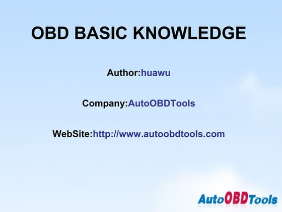OBD (On Board Diagnostics) | PPT | Operating Systems | Computer ...