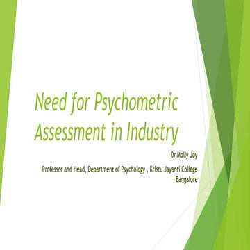 Obectives of psychometric test in industry | PPT