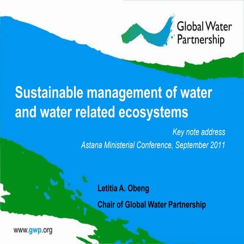 Sustainable management of water and water related ecosystems by Letitia ...