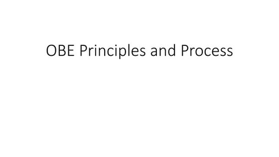 OUTCOMES-BASED EDUCATION (OBE) OR OUTCOMES-BASED TEACHING AND LEARNING ...