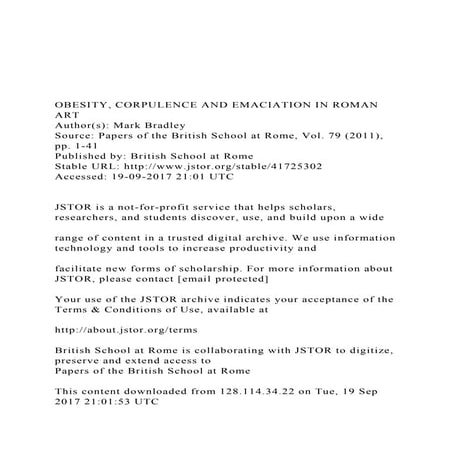 OBESITY, CORPULENCE AND EMACIATION IN ROMAN ARTAuthor(s.docx