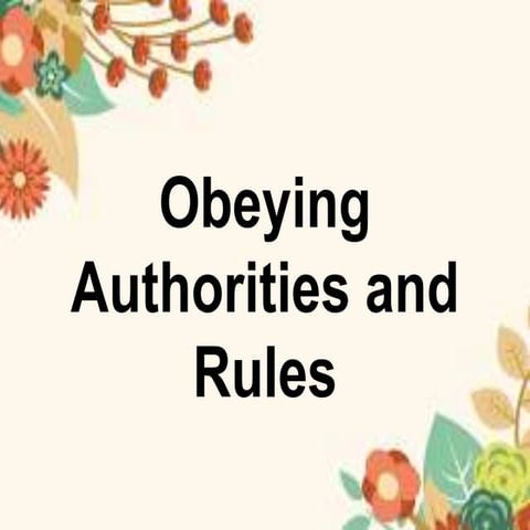 Obeying Authorities and Rules | PPTX