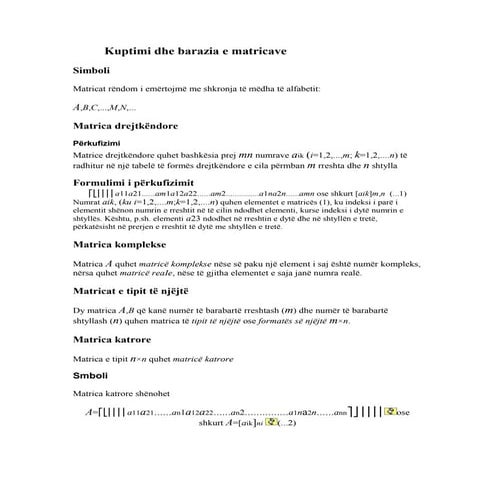 Matricat. Veprimet me matrica | PPSX