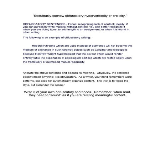 Obfuscatory writing | DOC