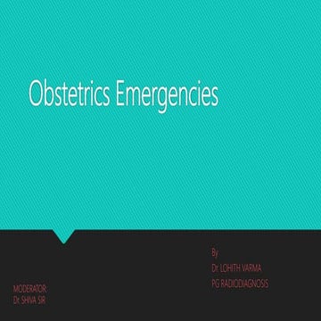 OBSTETRICS EMERGENCIES | PPT