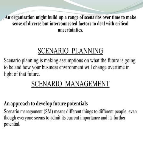 scenario planning and management | PPTX