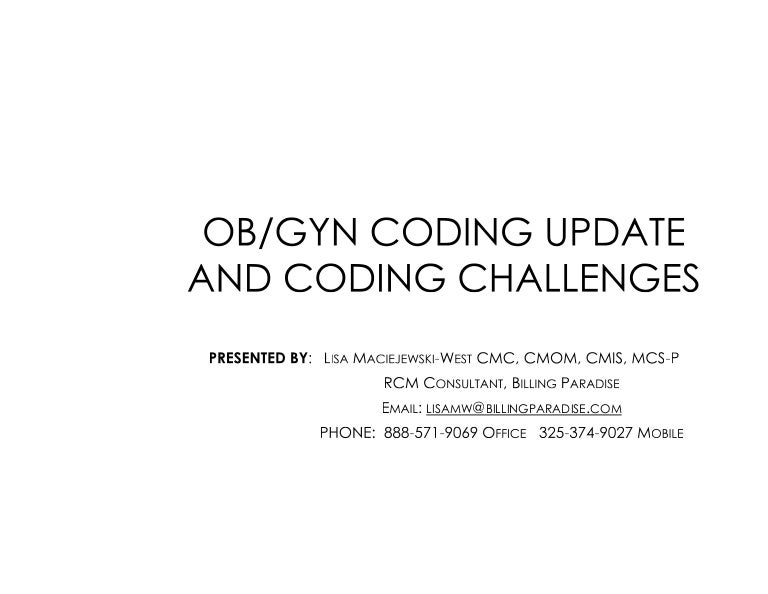 Ob gyn coding challenges and update handouts