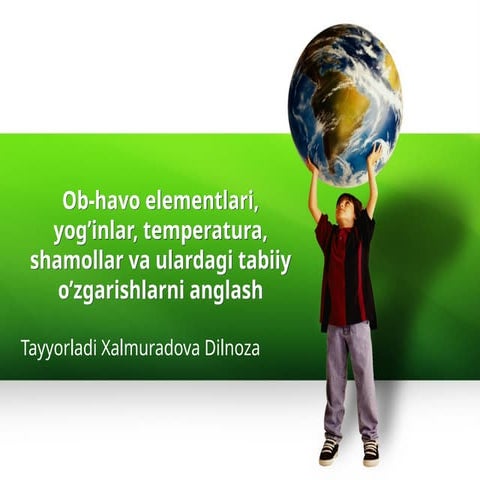 ob havo elementlari mavzusida taqdimot ishi | PPTX