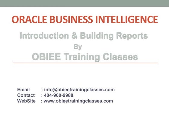 Introduction to oracle bi 12c | DOCX | Databases | Computer Software ...