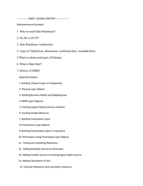 Obiee content | PDF Obiee content | PDF