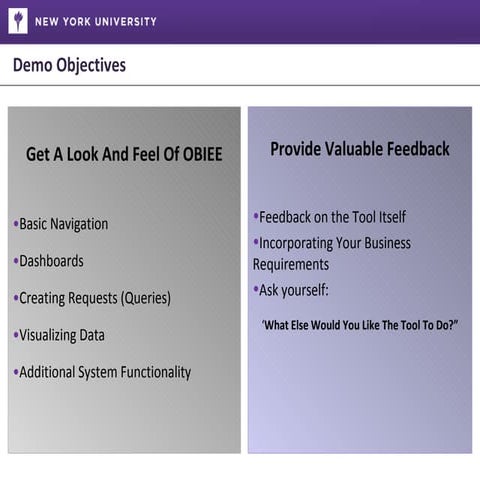 Obiee demo deck | PPT | Databases | Computer Software and Applications