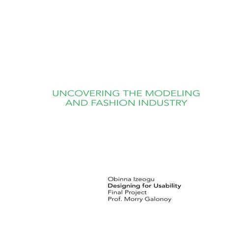 Uncovering the Modeling Industry | PDF