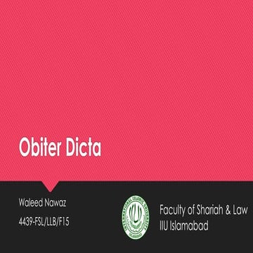 Obiter dicta | PDF | Law