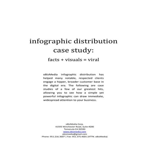 Infographic Distribution Case Studies - oBizMedia | PDF