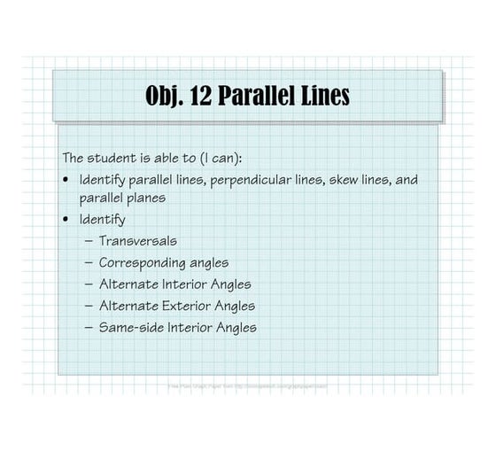 Angles formed by parallel lines cut by transversal | PPT