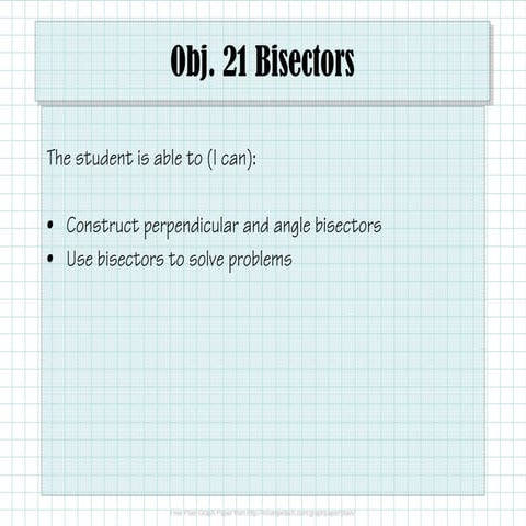 Obj. 21 Perpendicular and Angle Bisectors | PDF