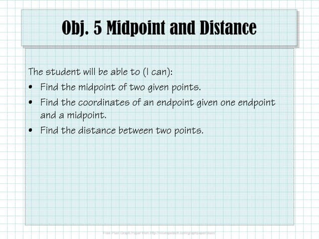 Distance in the cartesian plane | PPT