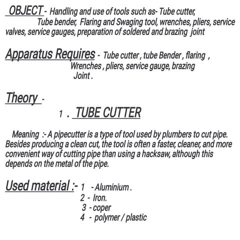 Refrigeration handling and use of tool | PDF