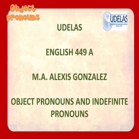 Object indefinite pronouns- | PPTX