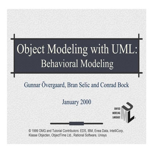 Object Modeling With Uml Behavioral Modeling Ppt