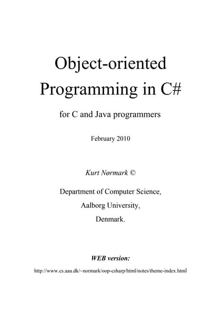 Object Oriented Programming In C Sharp Ppt