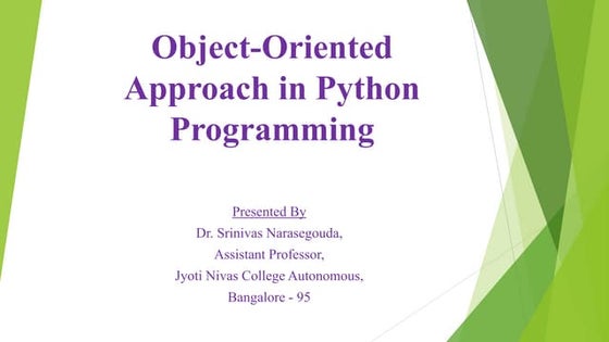 Oop Concepts In Python Programming Language Ppt