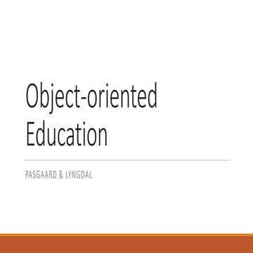 Object-oriented Education NERA 2017 | PPT