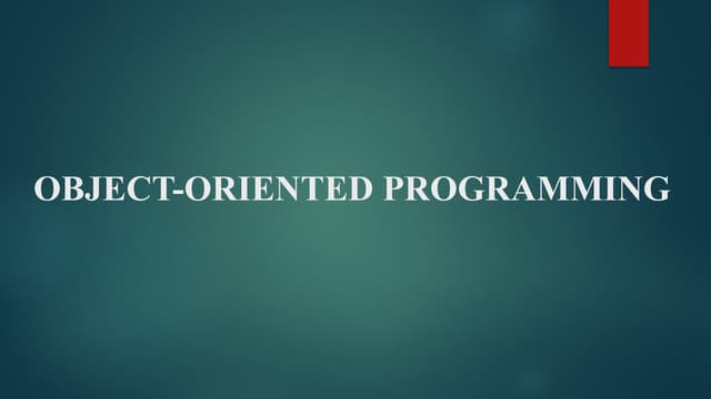PYTHON OBJECT-ORIENTED PROGRAMMING.pptx PYTHON OBJECT-ORIENTED PROGRAMMING.pptx