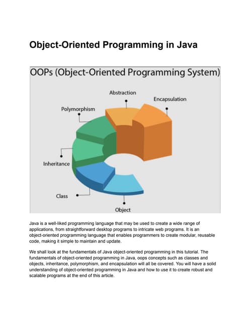 Object Oriented Programming In Javapdf