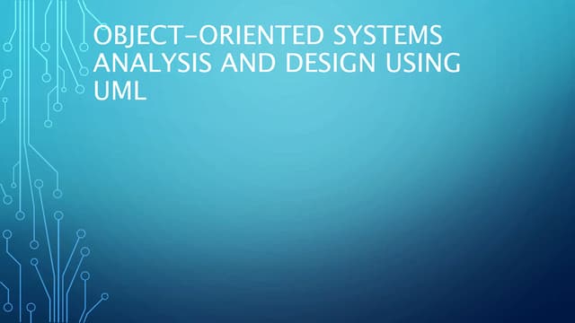 Object Oriented Systems Analysis And Design Using Umlpptx Computer
